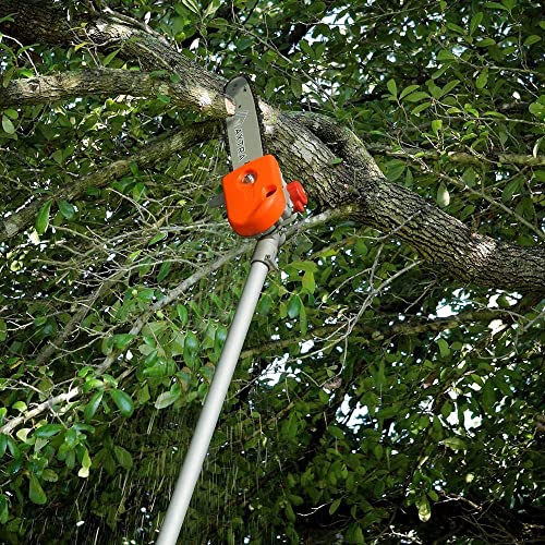 MAXTRA Gas Powered Pole Saw, 90-180 Rotatable Cordless Extension Chainsaw for Tree Trimming with 3.6ft Extension Pole Reach to 16 feet for Tree Limb Branches Pruning, Adjustable Saw Head