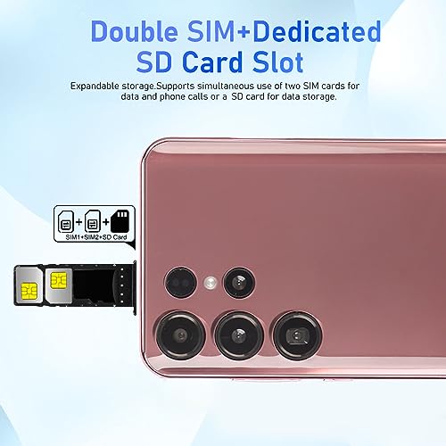 Yunseity Unlocked Smartphone,S23 Ultra 8GB RAM 256GB ROM Face Unlock Ultra Thin Smartphone 2.4G 5G WiFi, 6.6 Inch FHD Screen Cellphone for Android 13, 8+24MP Cameras, MT6735 10 Core CPU
