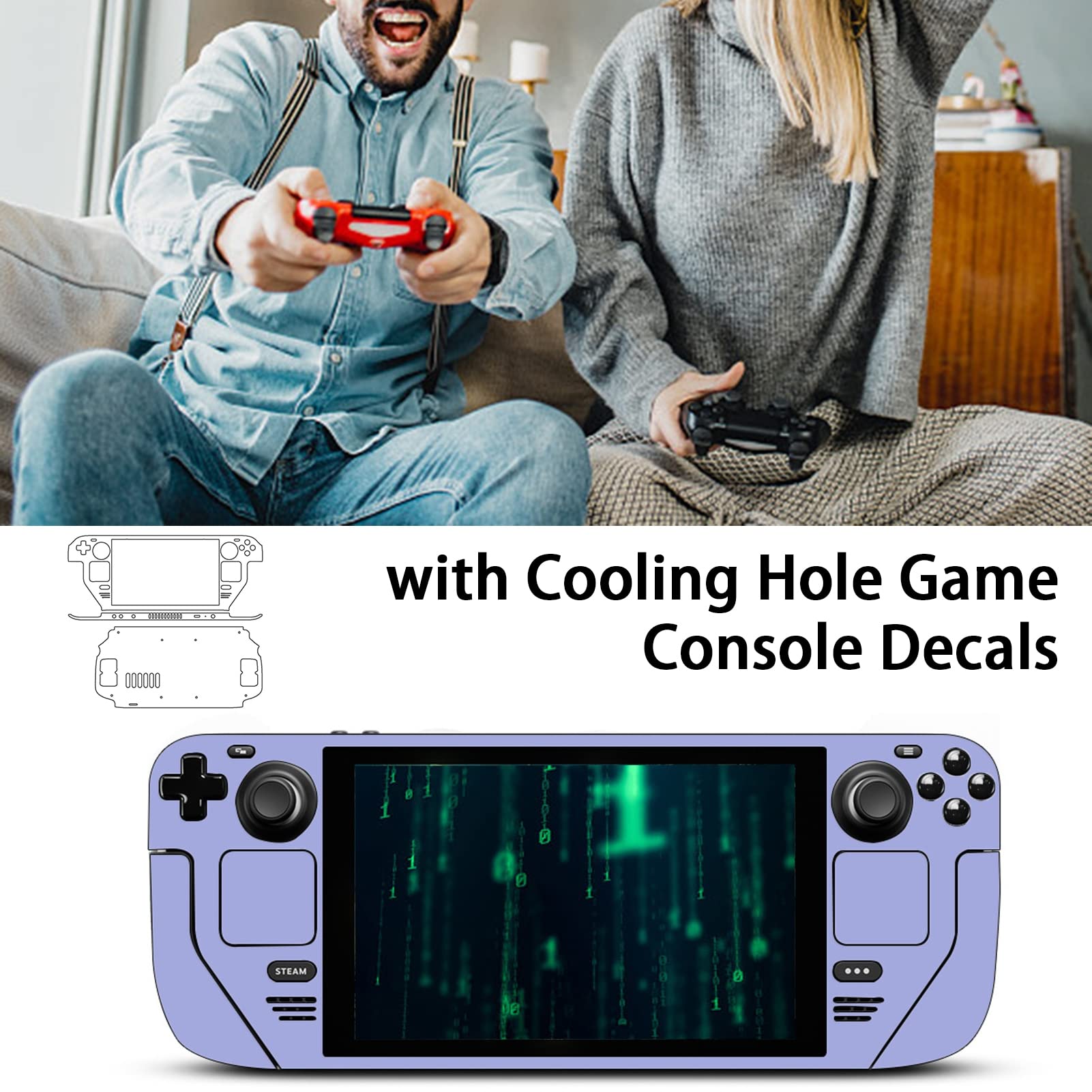 Game Console Sticker ,Skin Cover Decals,Anti-Scratch No Bubbles Strong Adhesion, DIY Game Console Decor ,Wrapping Cover Aesthetic Skin for Steam Deck Watermelon Red