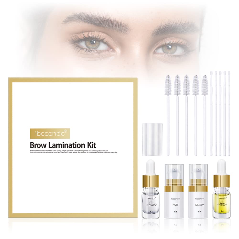 Ibcccndc Eye Brow Lamination Kit Instant Brow Lift Perm Kit for Fuller, Eyebrow Lamination Kit At Home DIY Perm For Your Brows, Thicker Brows Lasts For 6 Weeks (eyebrow lamination kit)