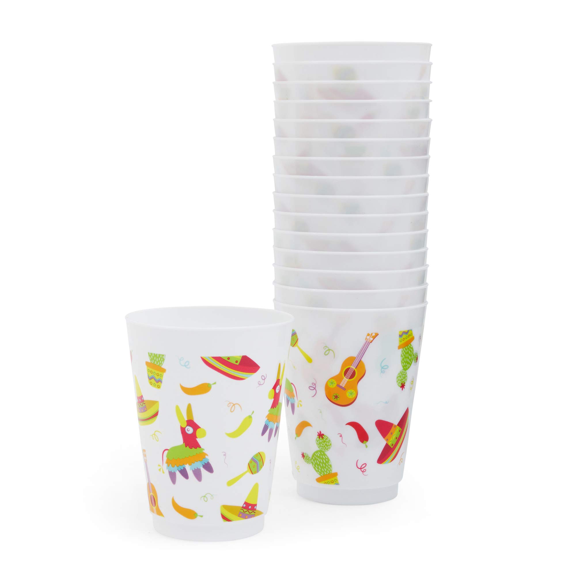 Fiesta Party Supplies, Reusable Plastic Cups (16 Pack)