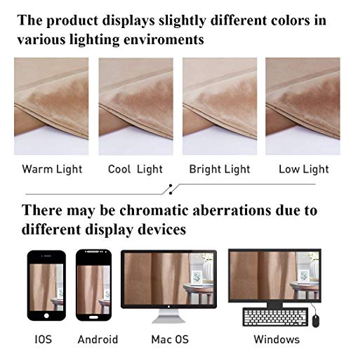 StangH Beige Blush Curtains Velvet - Home Decoration Back Tab Design Light Blocking Window Curtains, Sound Lower Privacy Drapes for Classroom/Baby Sleeping, W52 x L96, 2 Pieces