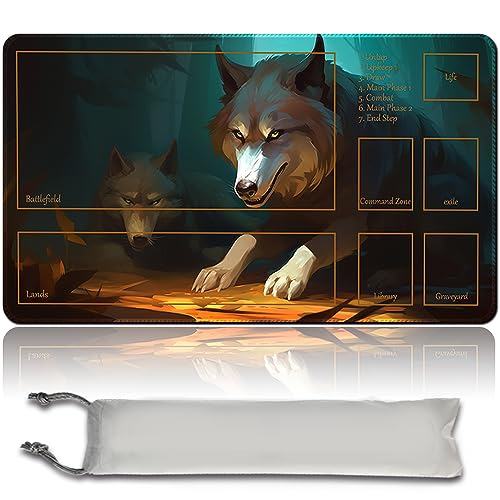 FEROCIOUS PUP Premium Gaming Mat 60 x 35 cm TCG Compatible with OCG CCG RPG MTG Gaming Mat, Mouse Mat