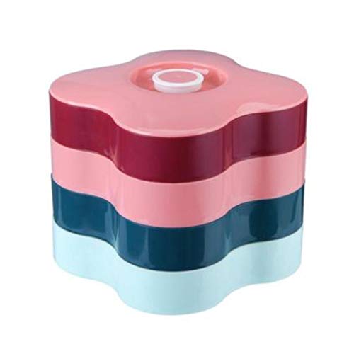 PNNERR Dried Fruit Storage Box, Living Room Candy Box Creative Multi-Layer Compartment with Lid European-Style Household Snack Tray
