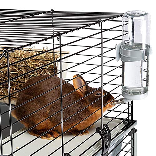 Ferplast Krolik Extra-Large Two-Story Rabbit Cage in Burgundy | Rabbit Cage includes All Accessories & Measures 39L x 20.3W x 36.2H & includes All Accessories | 1-Year Manufacturer's Warranty