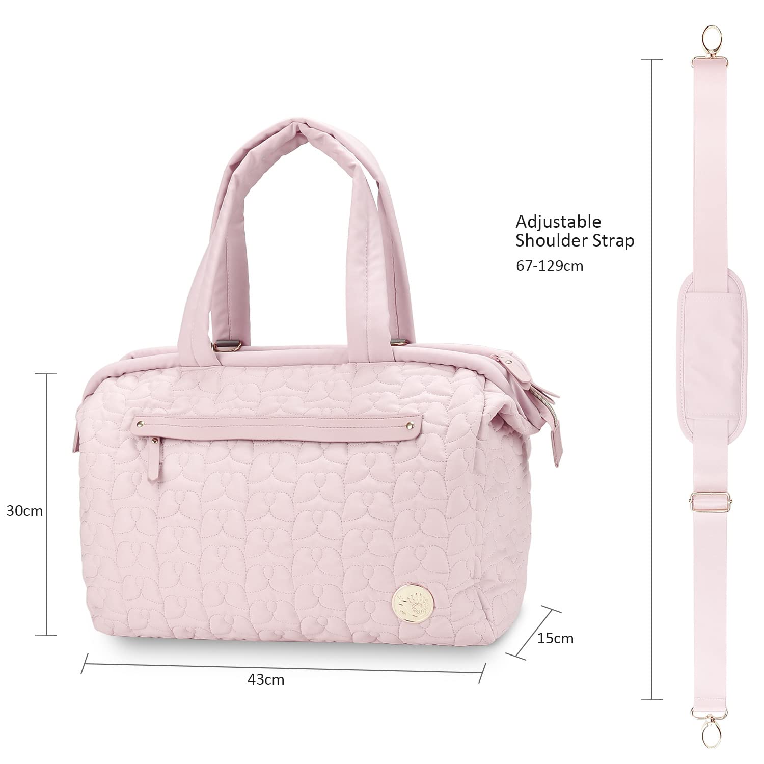 Large capacity Mama bag,Stroller hang bag,portable diaper organizer storage bag,unsex baby shower gift (Pink)
