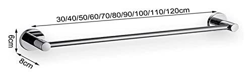 Towel BAR Rack Towel Rack Wall-Mounted Single Towel bar Rails, high-Molded Stainless Steel Towel Rod, Polished Silver Finish, for Bathroom Hardware and Kitchen and WC, 30 Cm ~ 120 cm Optional, (Size