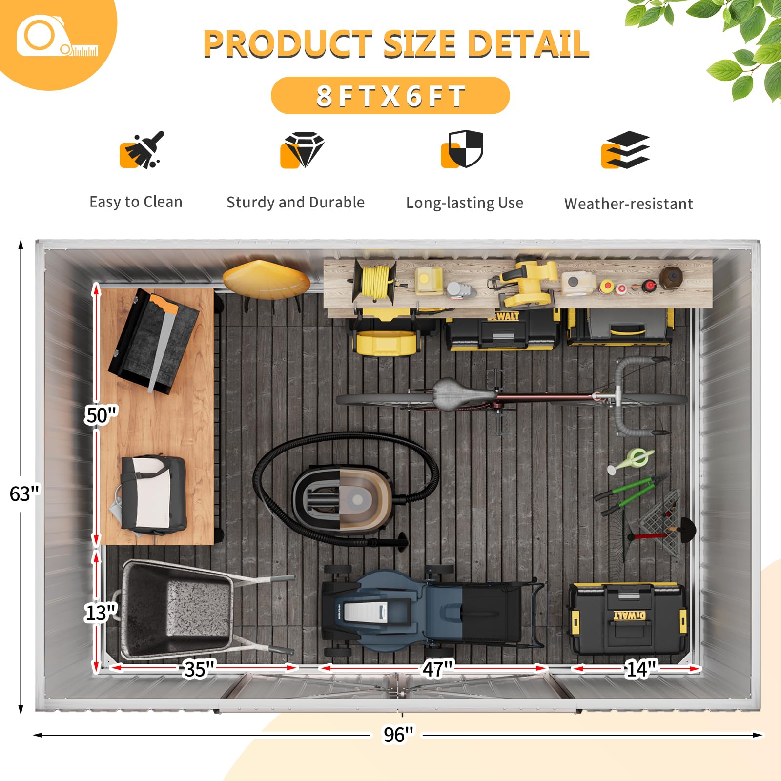 Jolydale 8.5 x 5.6ft Outdoor Storage Shed with Base