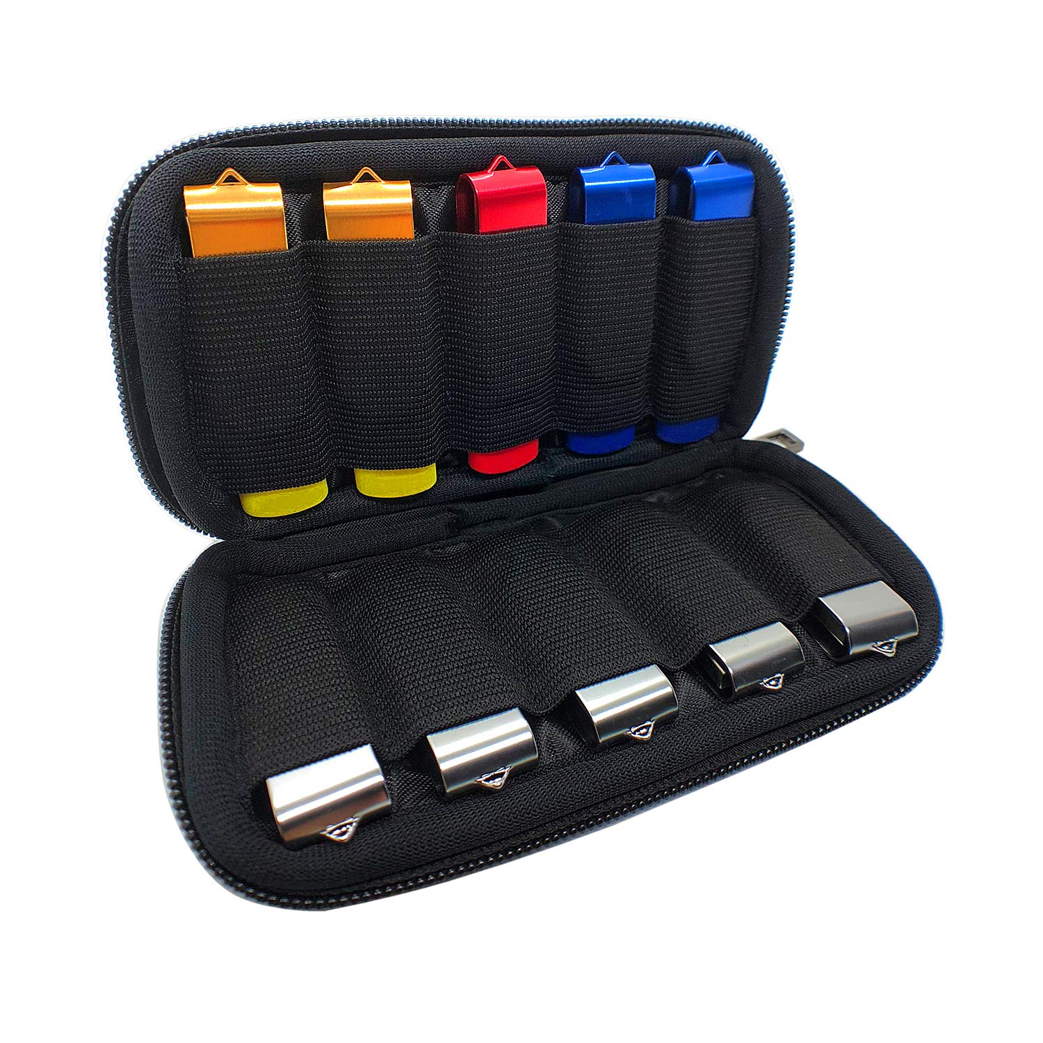 Flash Drive Case, USB Holder Portable Carrying Case Electronic Accessories Organizer Storage Bag for Memory Stick,Yubikey,Security Key,Jump Drive 10 Slots Black (Case Only)