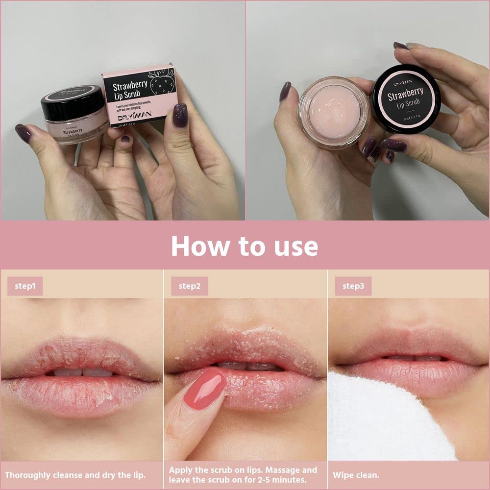 Lip Scrub, Lip Scrubs Exfoliator Moisturizer Dr.YIMAN Sugar Lip Scrub, Lip Exfoliator Scrub for Dry and Chapped Lips,Anti-Aging and Temping, Lip Mask, Lip Care Products, Lip Scrubber, Lip Moisturizer