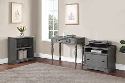 OSP Home Furnishings Country Meadows 2-Shelf Bookcase, Plantation Grey