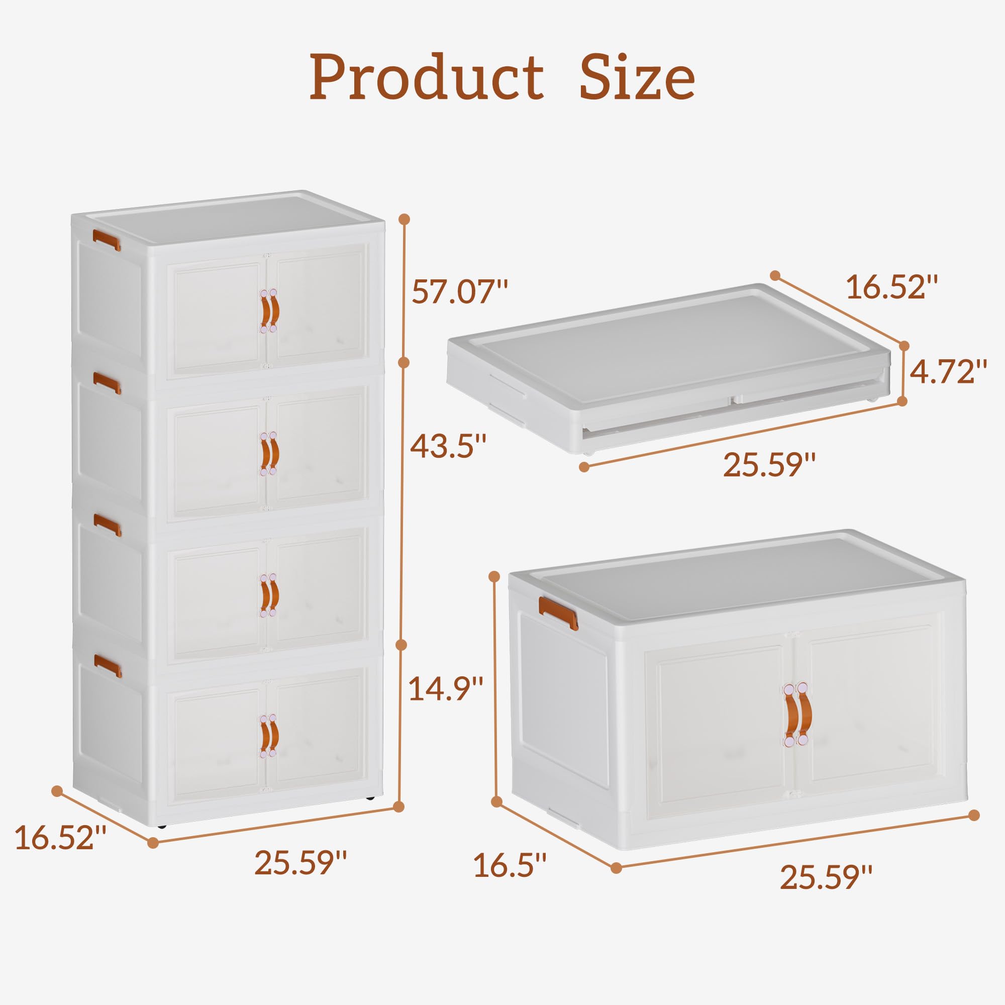 LONTAI Storage Cabinet with 4 96QT Drawers, Kitchen Pantry Cabinet, Wardrobe Closet, KitchenBathroom Cabinet, KitchenStorage Cabinet with Doors, Tall Storage Cabinet, KitchenBathroom Closet