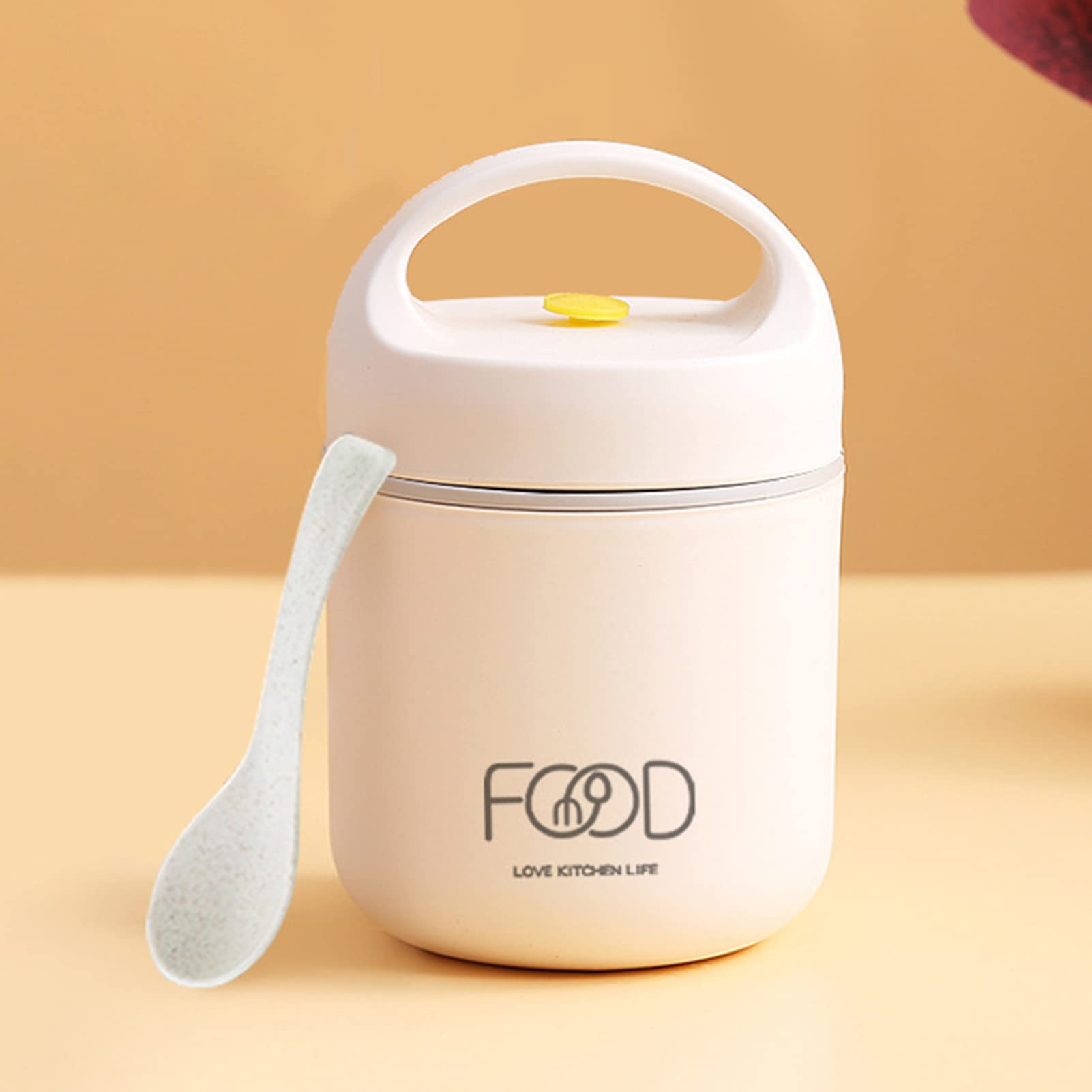 Insulated Soup Cup with Spoon ​Stainless Steel Portable Lunch Cup for Containing Food and Drink