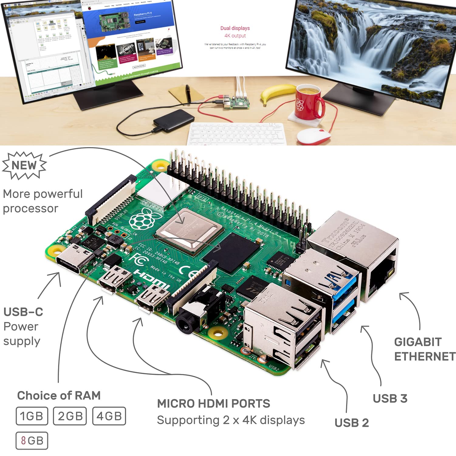 iUniker Raspberry Pi 4 4GB Starter Kit - 32GB Edition, Raspberry Pi 4 Case Aluminum Case, 20W 5V 4A Raspberry Pi 4 Power Supply with ON/Off Switch, HDMI Cable for Pi 4B (4GB RAM)