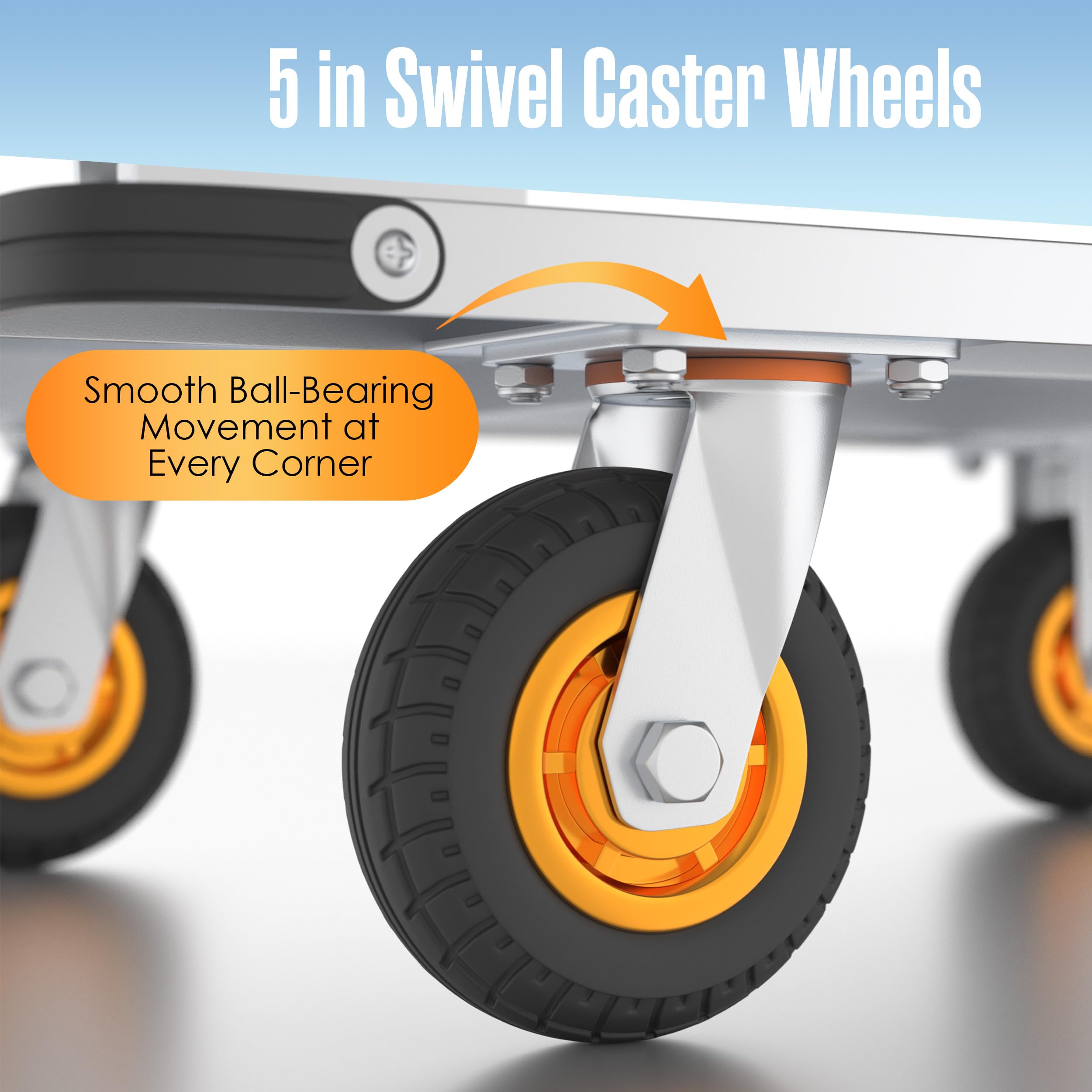 Houseables Platform Truck Cart, Flatbed Cart, Platform Cart, 2000 LB Capacity, Flat Cart, Flat Bed Cart, Foldable Push Cart Dolly, Flat Cart With Wheels and Handle, Platform Dolly, Heavy Duty, 36βx24β