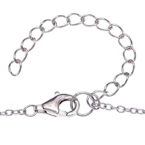 Sterling Silver 16" + 2" Extension CZ Zig Zag Necklace