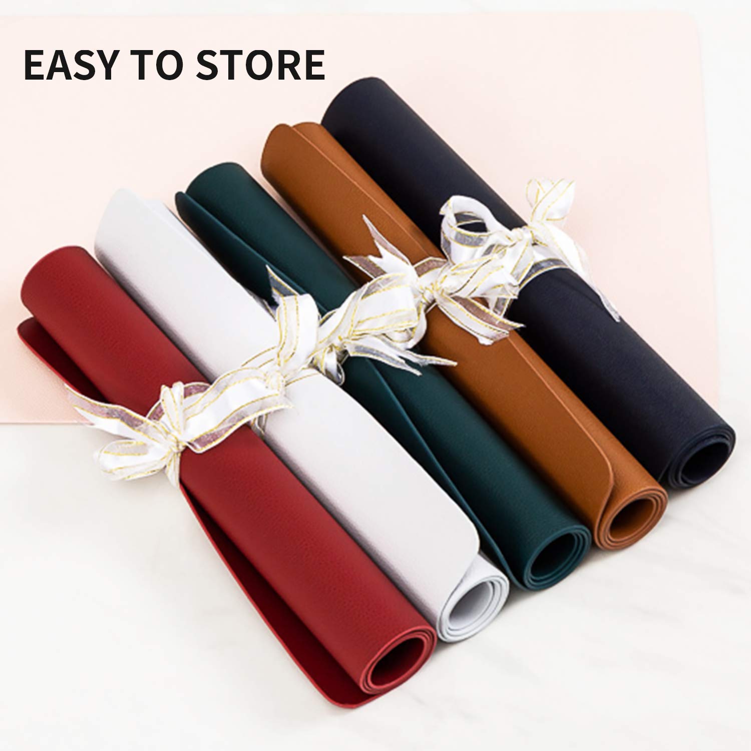 GSKS Placemats for Dining Table Set of 6 Washable Heat Resistant Anti-Skid PU Leather Table Mats