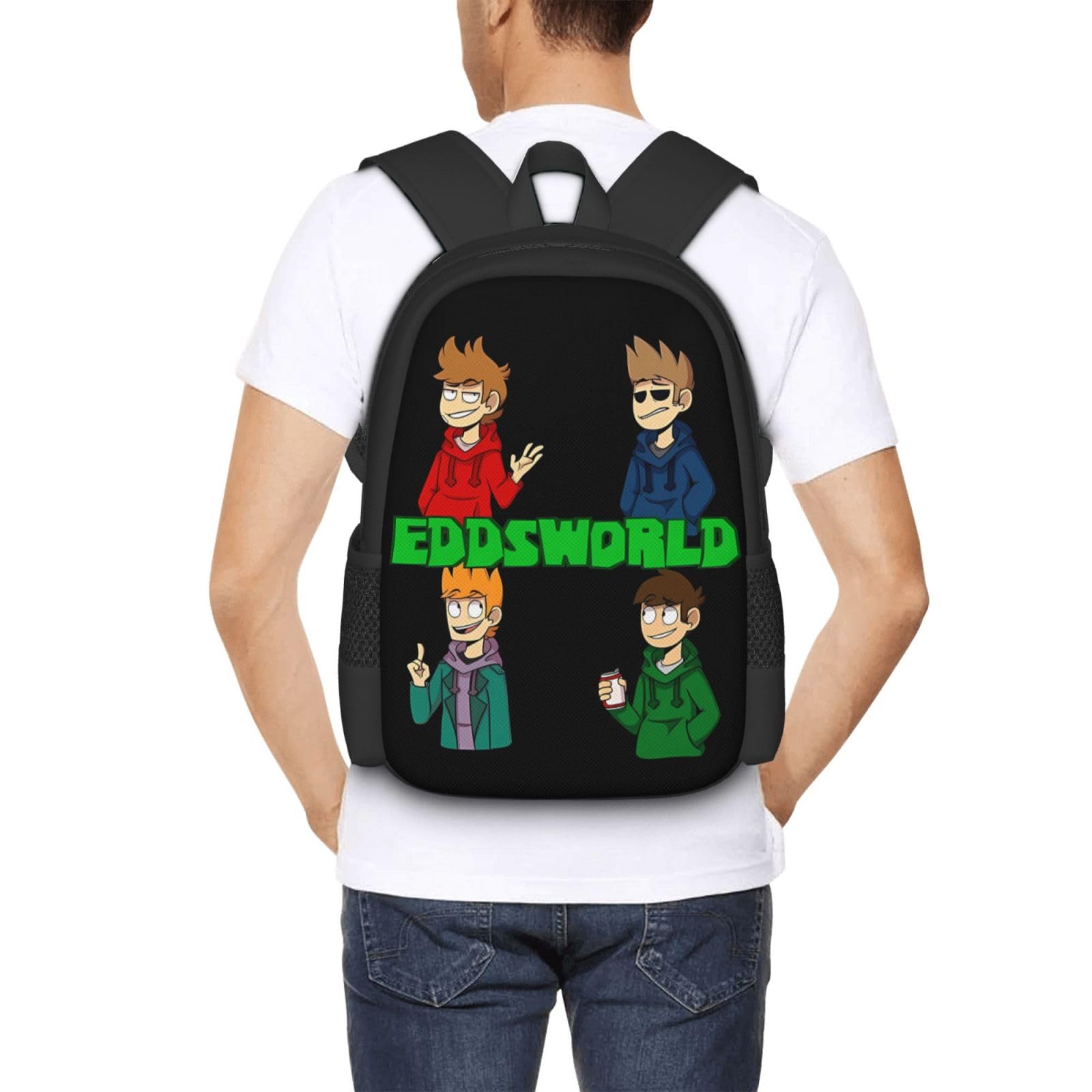 GLGFAS Eddsworld Backpack Large Capacity Leisure Travel Backpack Book Bag Outgoing Daypack 12.5x5.5x16.5 inch