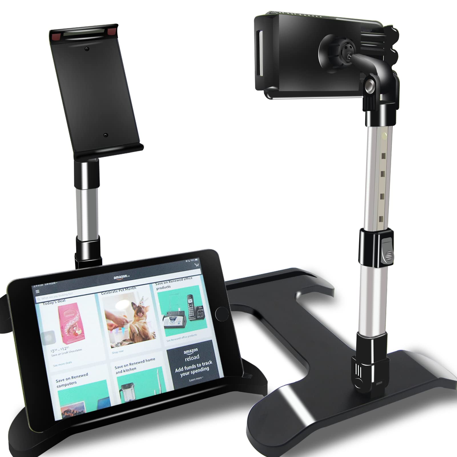 MNKXL Adjustable Foldable Tablet Stand for 4.5-20'' Devices - Anti-Slip Base, Rotatable, Lightweight, Compatible with iPhone, iPad, Samsung, Huawei