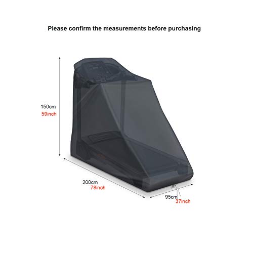Treadmill Cover, Onlyme Treadmill Cover Waterproof Outdoor for Non-Folding Running Machine, Outdoor Indoor Treadmill Protective Cover from Dust (78 x 37 x 62 inch) Black