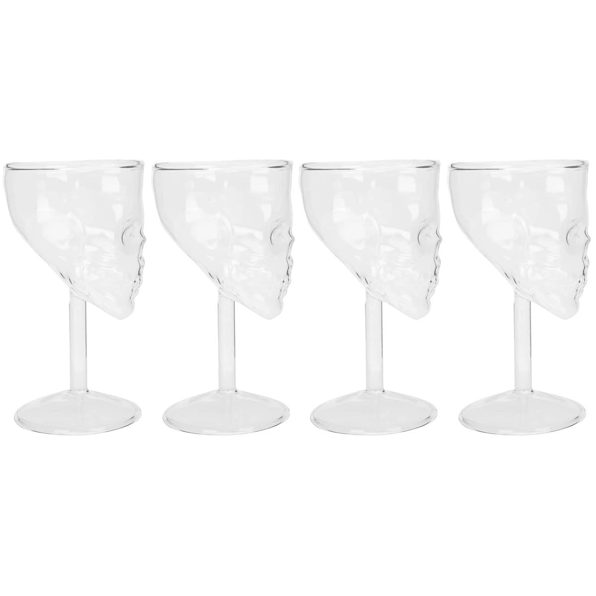 Halloween Skeleton Wine Glasses Set of 4, Funny Halloween Skull Glasses Goblets Clear Skeleton Glassware for Spooky Wine, Water or , Halloween Decorations Beverage Gifts
