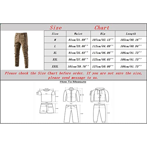 SAMST Cargo Pants for Men, Men Hiking Cargo Pants Outdoor Golf Jogger Work Pants Hiking Tactical Loose Straight Leg Trousers(Khaki,M)
