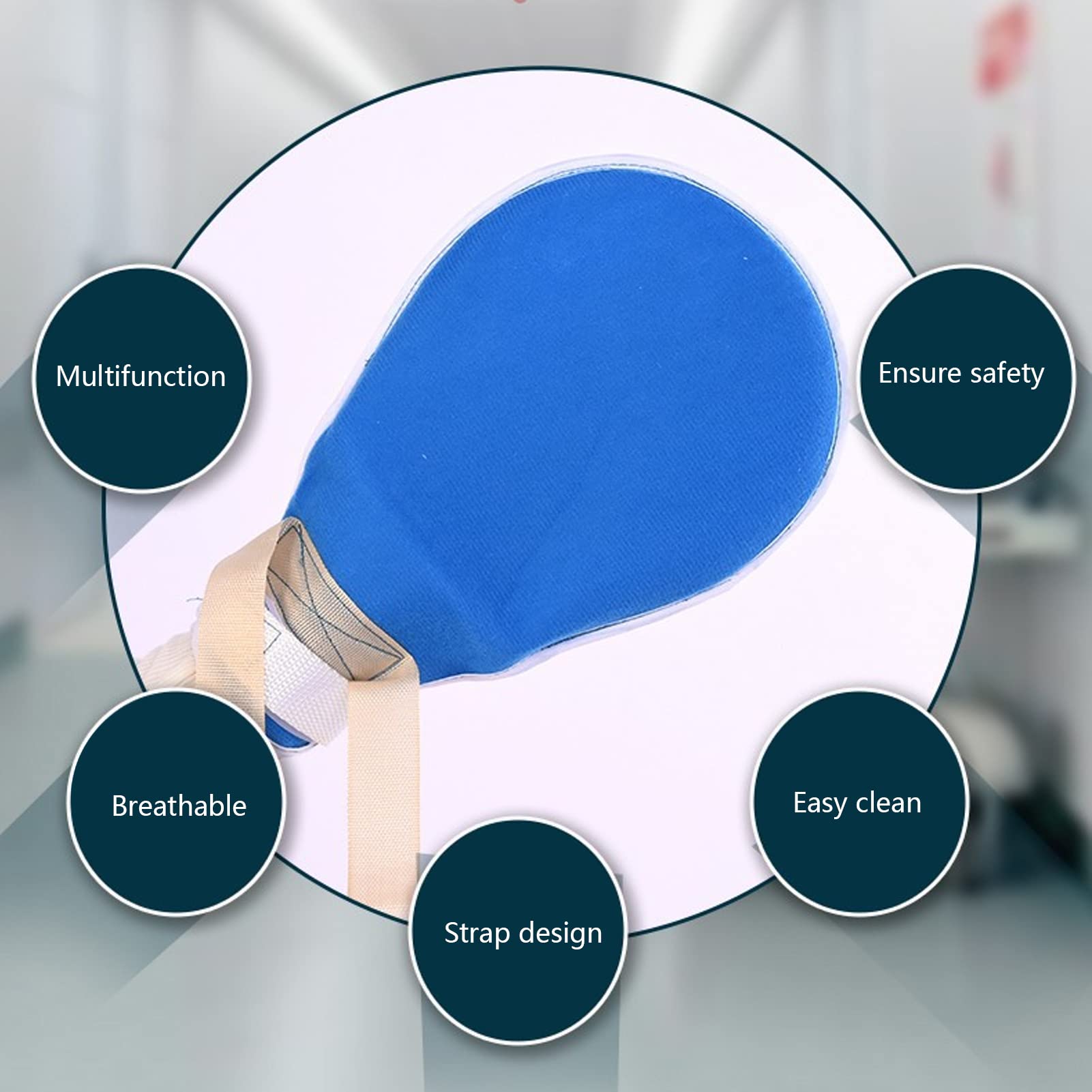 Hand Restraint Gloves, 1 pcs Dementia Restraint Gloves Prevent Self Injury Scratch Breathable Safety Breathable Control Mitts Hand Fixed Padded Protectors for Elderly Patient Great for Caregivers