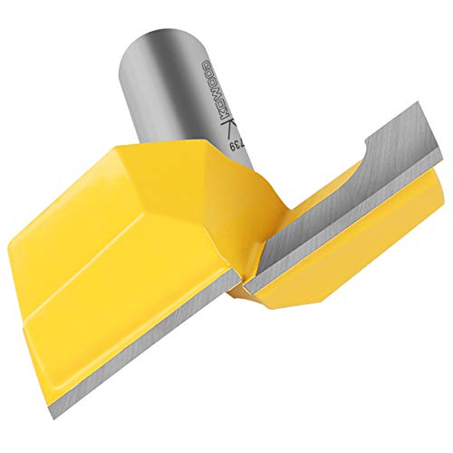 KOWOOD 1/2โ Inch Shank 2-1/4โ (Dia.) Bottom Cleaning Router Bits (Mortising Bit, Spoil Board Surfacing, Slab Flattening Woodworking Milling Cutter) with Carbide Tipped