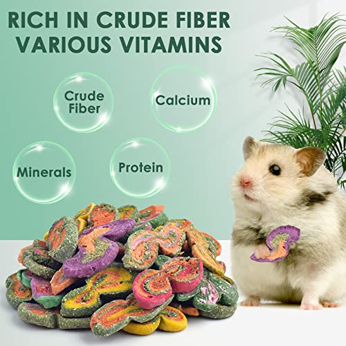 KATUMO Rabbit Chew Toys, 150g Timothy Grass Treats Small Animal Molar Toys for Guinea Pig Hamster Bunny Chinchilla Gerbil