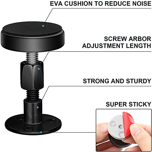 OUKEYI 4 Pieces of Adjustable Threaded Bed Frame Anti-Shake Tool,Headboard Stoppers,Bed stoppers ,Wall Bed headboard Anti-Shake Fixer for Beds Cabinets Sofas, 30-68mm (Black)