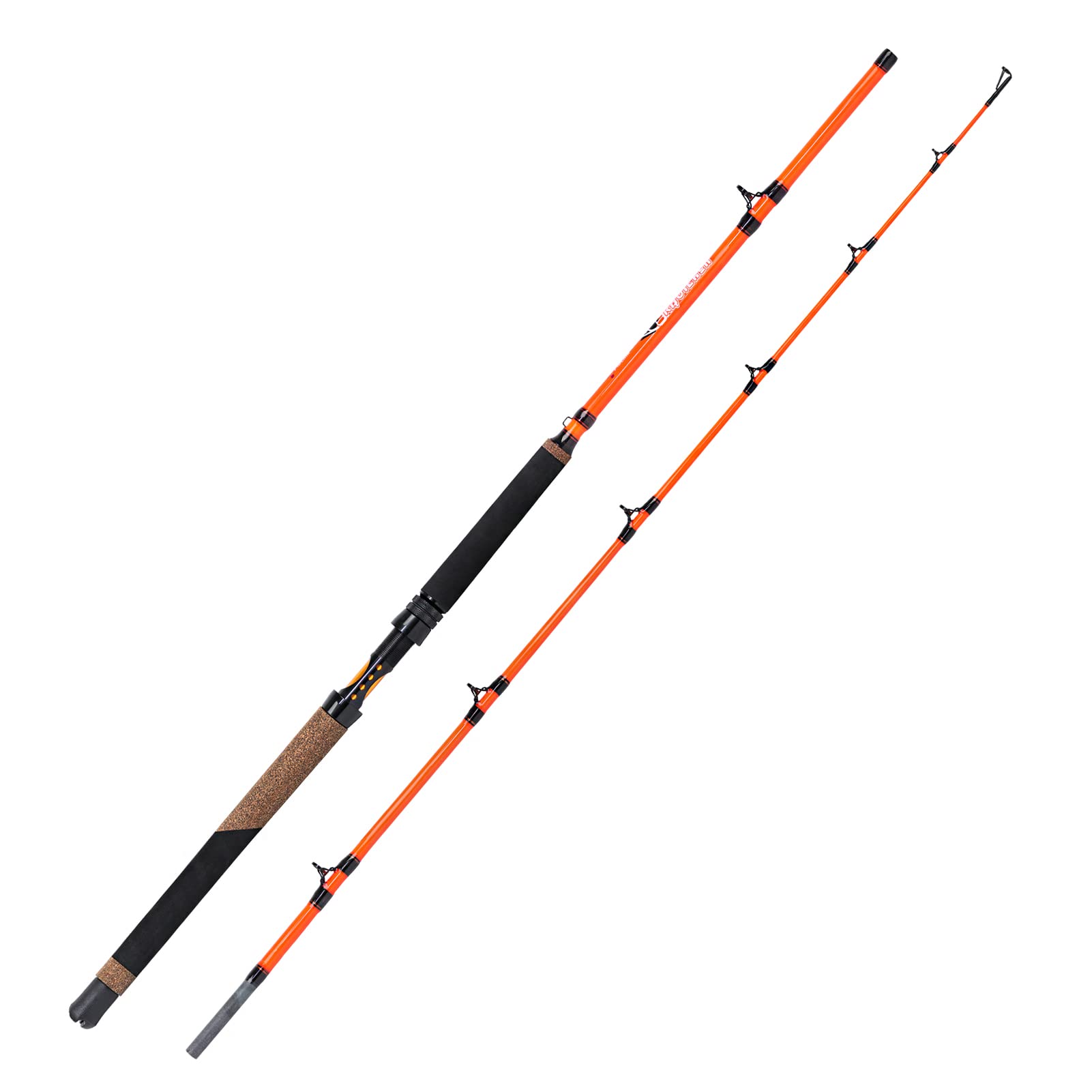 Fiblink 1-Piece & 2-Piece Catfish Rod Portable Catfishing Rod with Sensitive Tip (8’-Heavy-2Pcs)