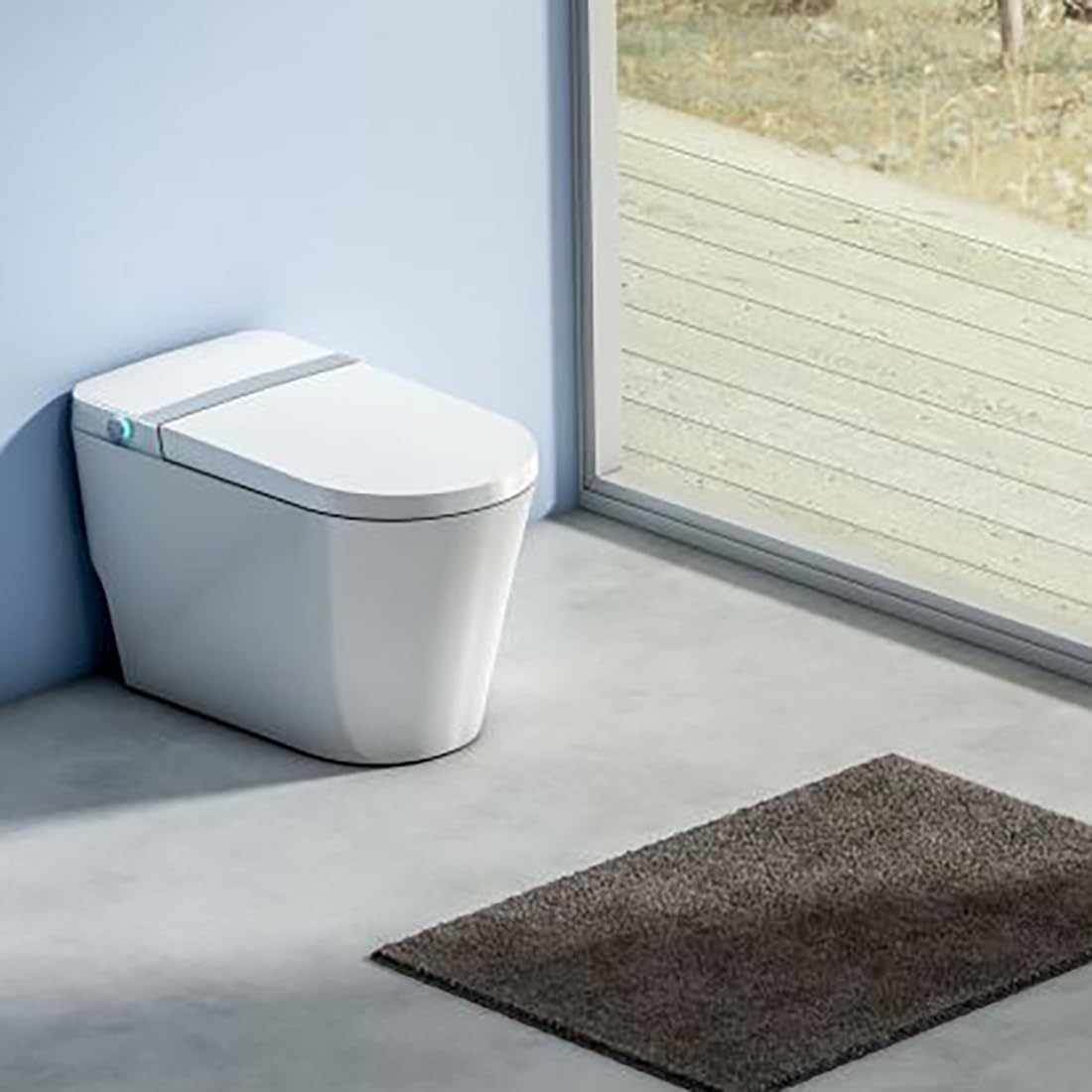 MiroroTankless Smart Toilet with Built-In Bidet, Heated Seat, Warm Water and Dry, with Foot Sensor and Temperature Display, Auto Flush, Auto Open & Close Lid, Wireless Remote Control