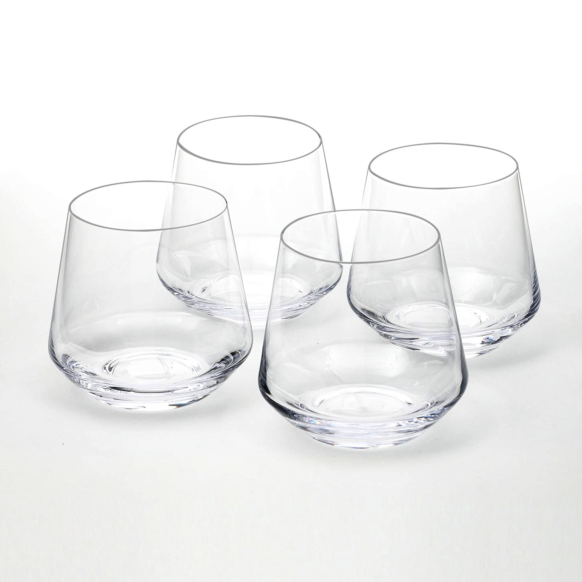 LEMONSODA High-End Double Rocks Glasses (Set of 4) β Lead-Free Crystal β Perfect for Scotch, Bourbon, Old-Fashioned β 400mL Capacity β Gift Box Included.