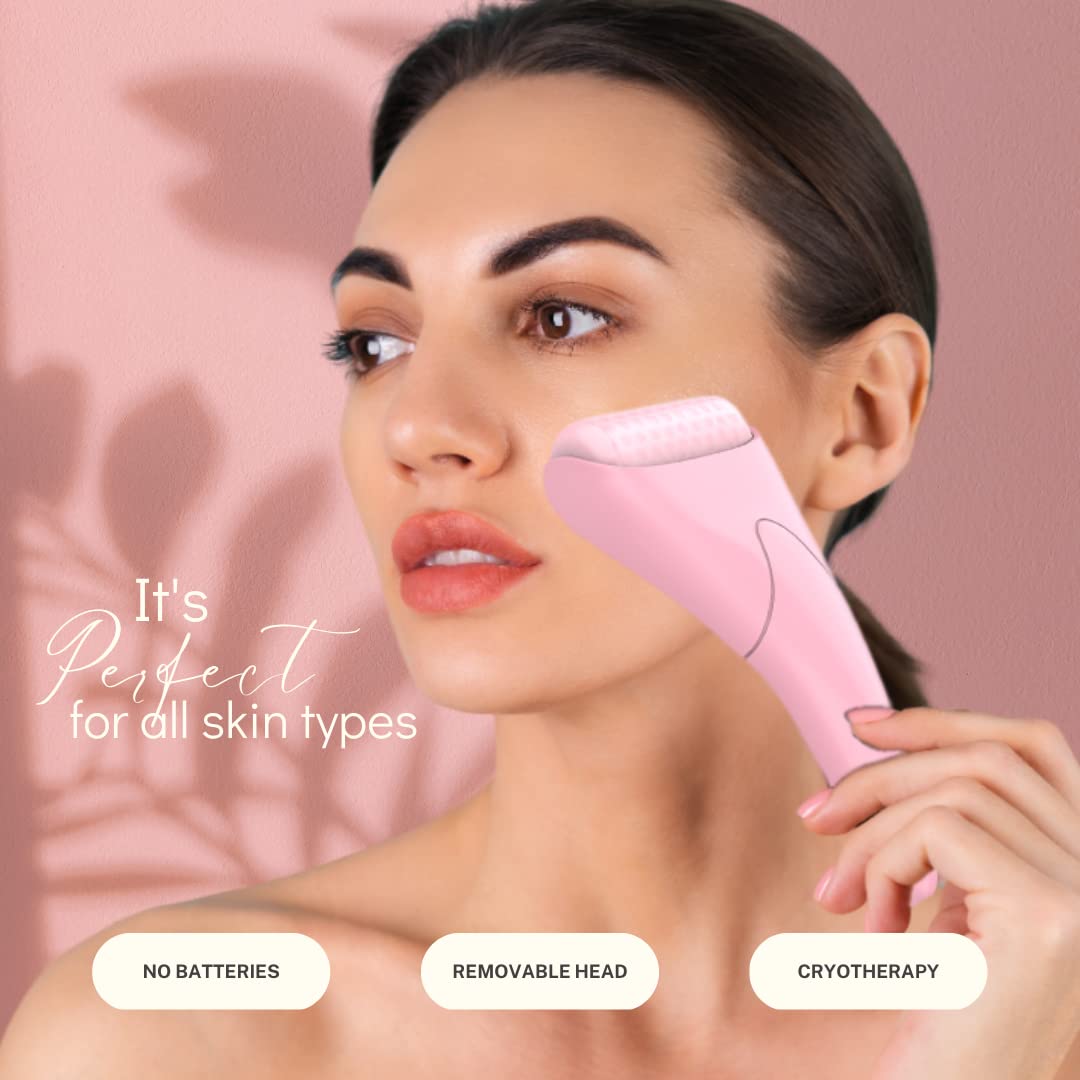 Ice Roller For Face | Ice Roller, Face Roller, Ice Face Roller | Face Ice Roller, Face Roller Skin Care | Facial Roller, Ice Roller For Face & Eye Puffiness Relief | Facial Ice Eye Roller (Pink)