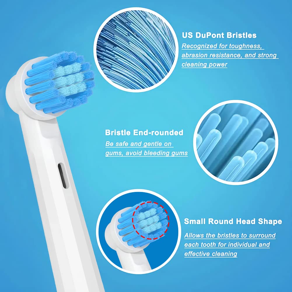 Electric Toothbrush Replacement Heads 8 Pack Compatible with Oral B Braun Electric Toothbrush Replacement Heads Adult Sensitive Types Clean Electric Toothbrush Head