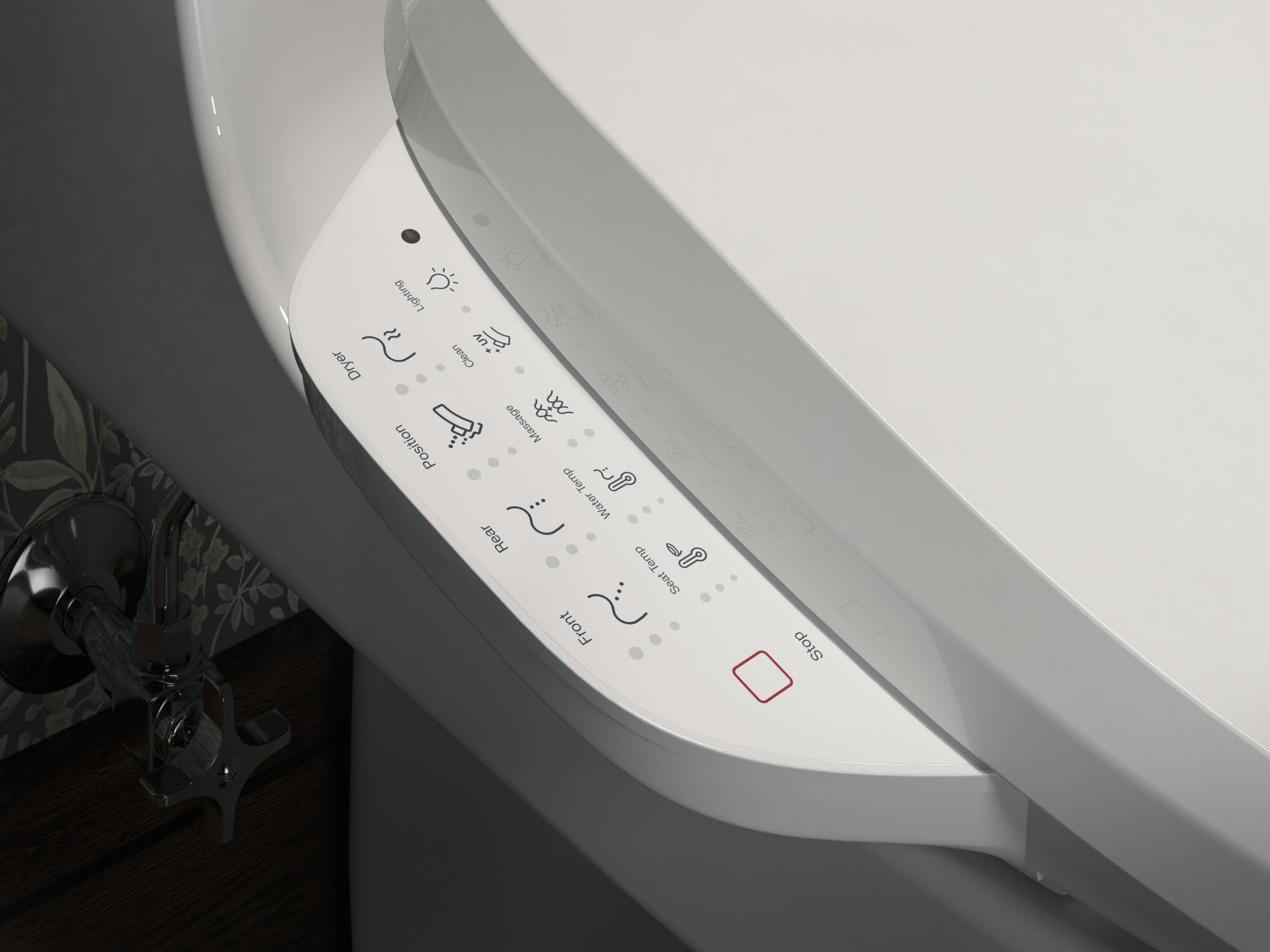KOHLER 28229-0 K-28229-0 PureWash E725 Elongated Bidet Toilet Seat with Remote Control, White