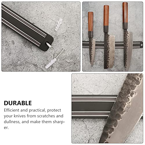 Housoutil Magnetic Tool 2pcs Kitchen Magnetic Knife Block Holders Racks Stainless Steel Magnetic Stands Multifunctional Storage Knife Holders Magnetic Tools