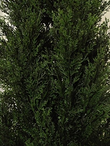 TRESIL Two 4 Foot Outdoor Artificial Cedar Topiary Trees Uv Rated Potted Plants