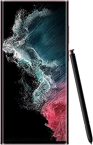 SAMSUNG Galaxy S22 Ultra S9080 5G 512GB ROM 12GB RAM Factory Unlocked (GSM Only | No CDMA - not Compatible with Verizon/Sprint) Global Version Mobile Cell Phone - Burgundy