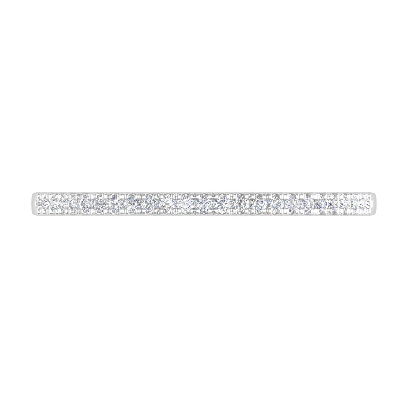 FINEROCK 1/10 Carat (ctw) 14K White Gold Ladies Diamond Stackable Anniversary Ring (Ring Size 7.75) (I1-I2 Clarity)