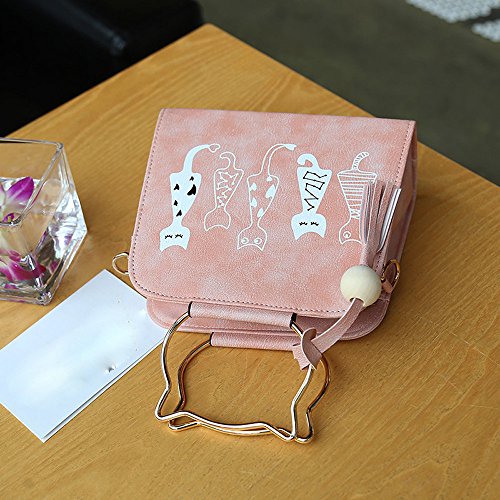 Handbags Bag Cat Crossbody Messenger Rabbit Women Bag Pattern Animal Shoulder Bag Camera Shoulder Bag (Pink, One Size)