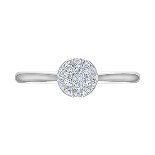 FINEROCK 1/4 Carat Prong Set Diamond Cluster Ring Band in 14K White Gold (Ring Size 7)