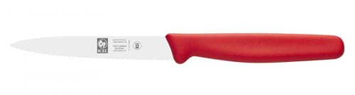 ICEL Serrated Paring Knife Set. Great for All Kind of Kitchen Prep work, Like Chopping Mincing Dicing. 6-Piece Set Includes One Red, Blue, Yellow, Green, Black and White knives Light 'n' Mighty