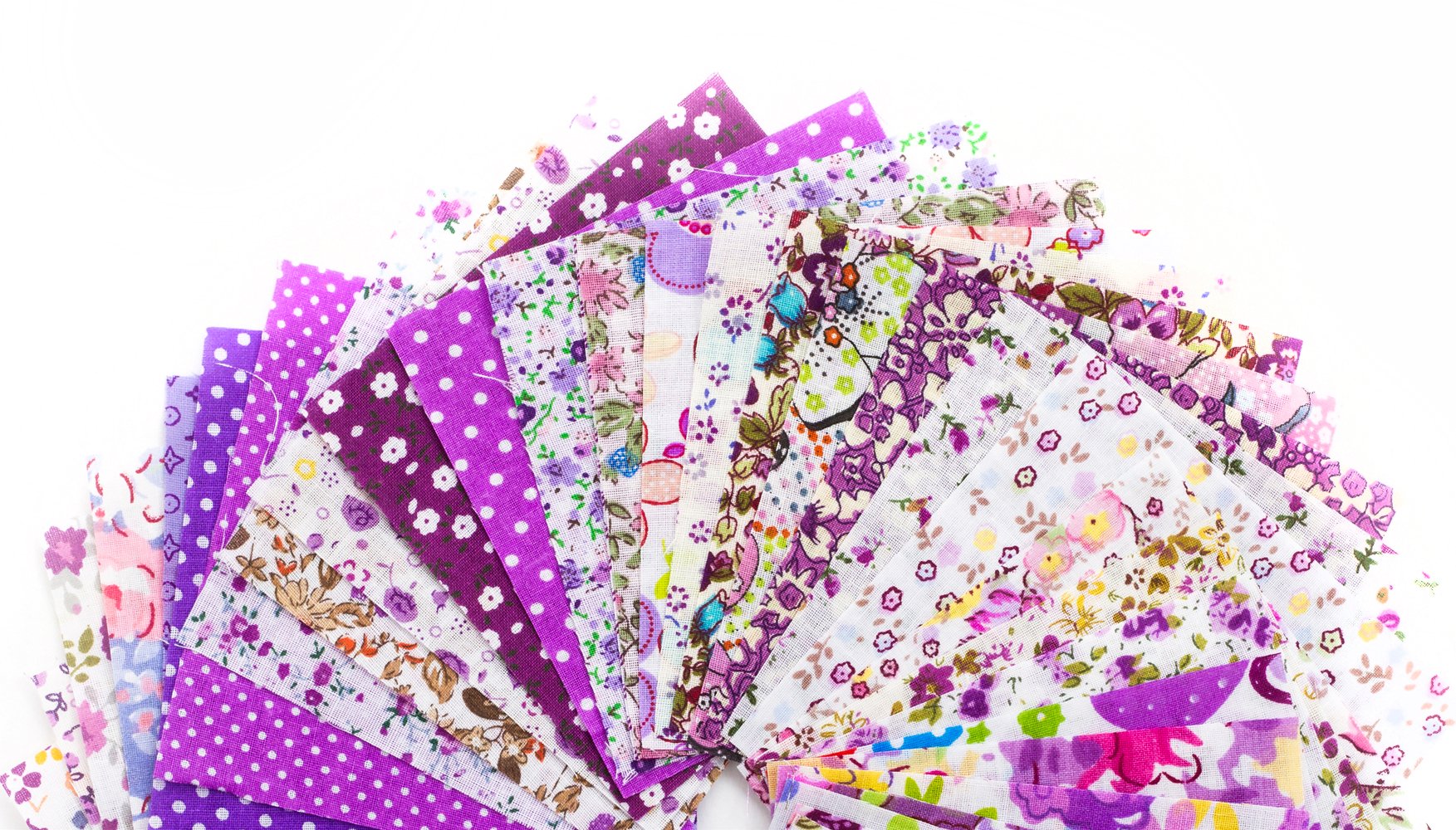 RayLineDo 50pcs 1010cm Different Pattern Patchwork Fabric Craft Printed Cotton Material Mixed Squares Bundle Quilting Scrapbooking Sewing Artcraft DIY Fabric Purple Series
