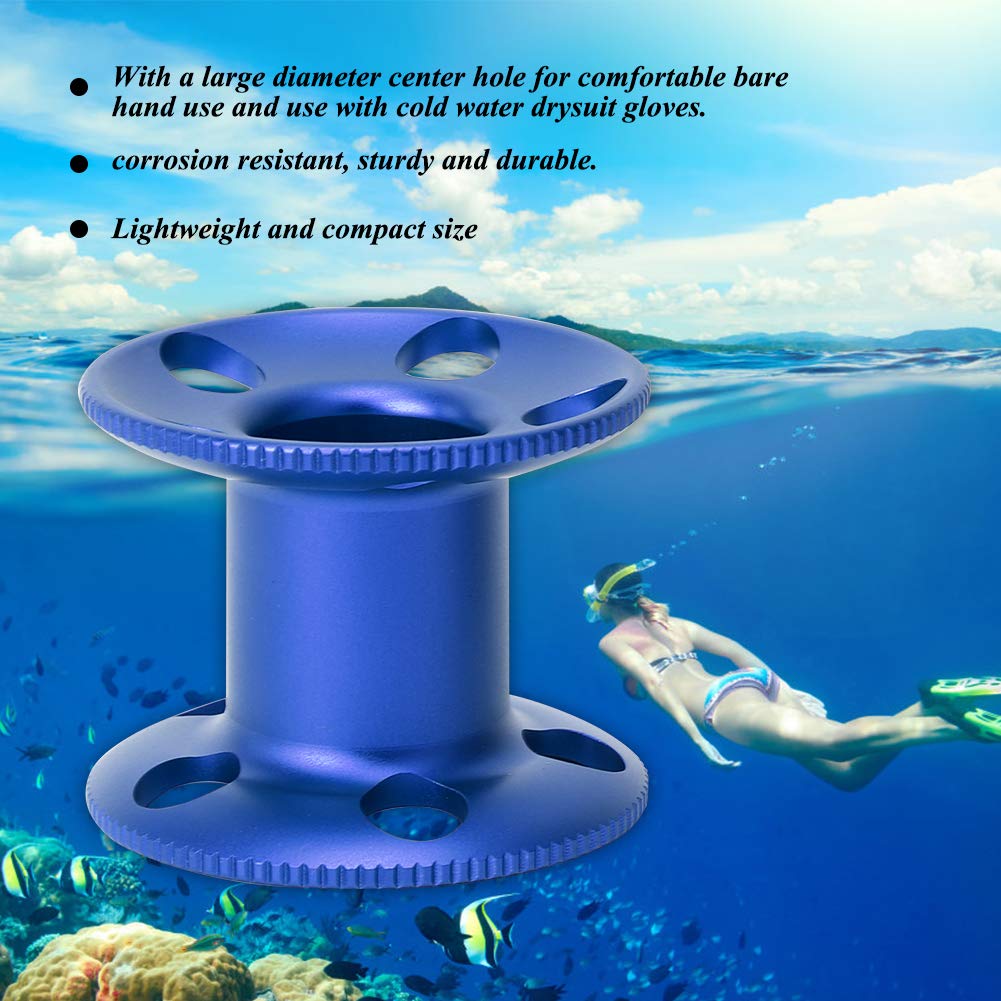 Finger Spool Reel, Underwater Finger Spool, Finger Control Reel, Diving for Freediving Snorkeling(6 * 6 * 5cm-Blue)