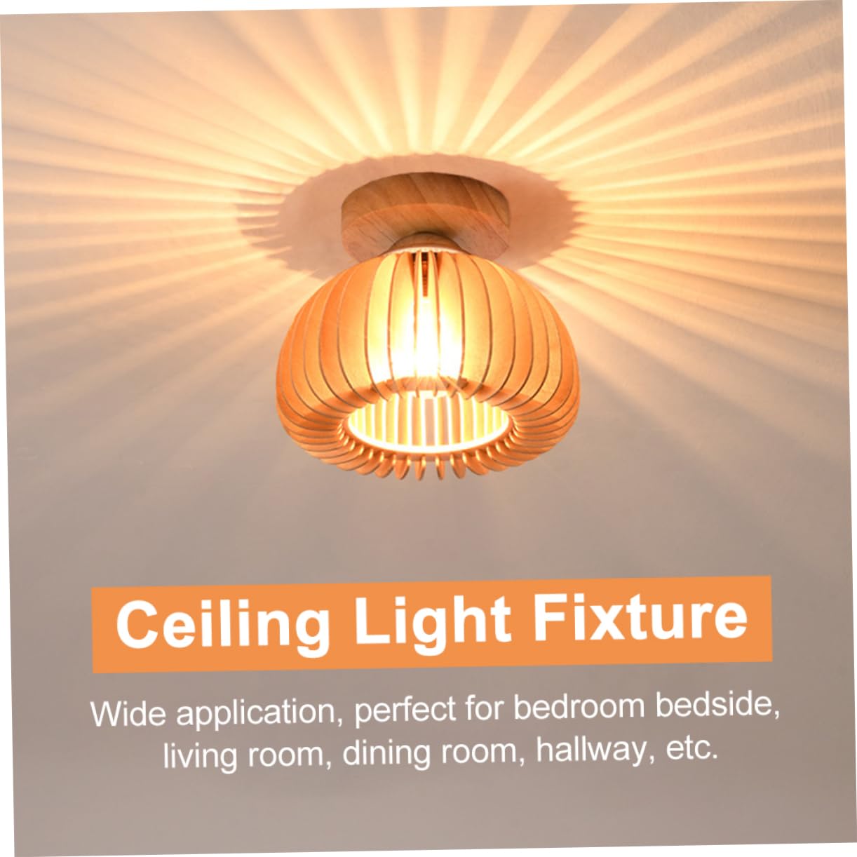DOITOOL 1pc Wooden Ceiling Lamp Ceiling Light Fixture Flush Mount Light Fixture Ceiling Lamp Shade Light Fixtures Ceiling Mount Hallway Light Fixtures Ceiling Entryway Light Fixture