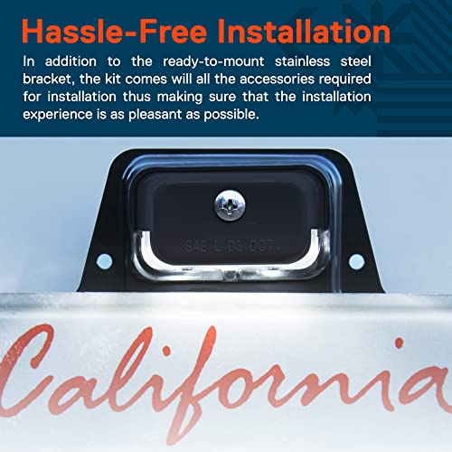 TRUE MODS LED License Plate Light for Trailer [Bracket Mount] [DOT FMVSS 108] [SAE L] [Black-Finish] [Waterproof] [12V DC] License Tag Lights for UTV ATV Trailer Truck RV Boat