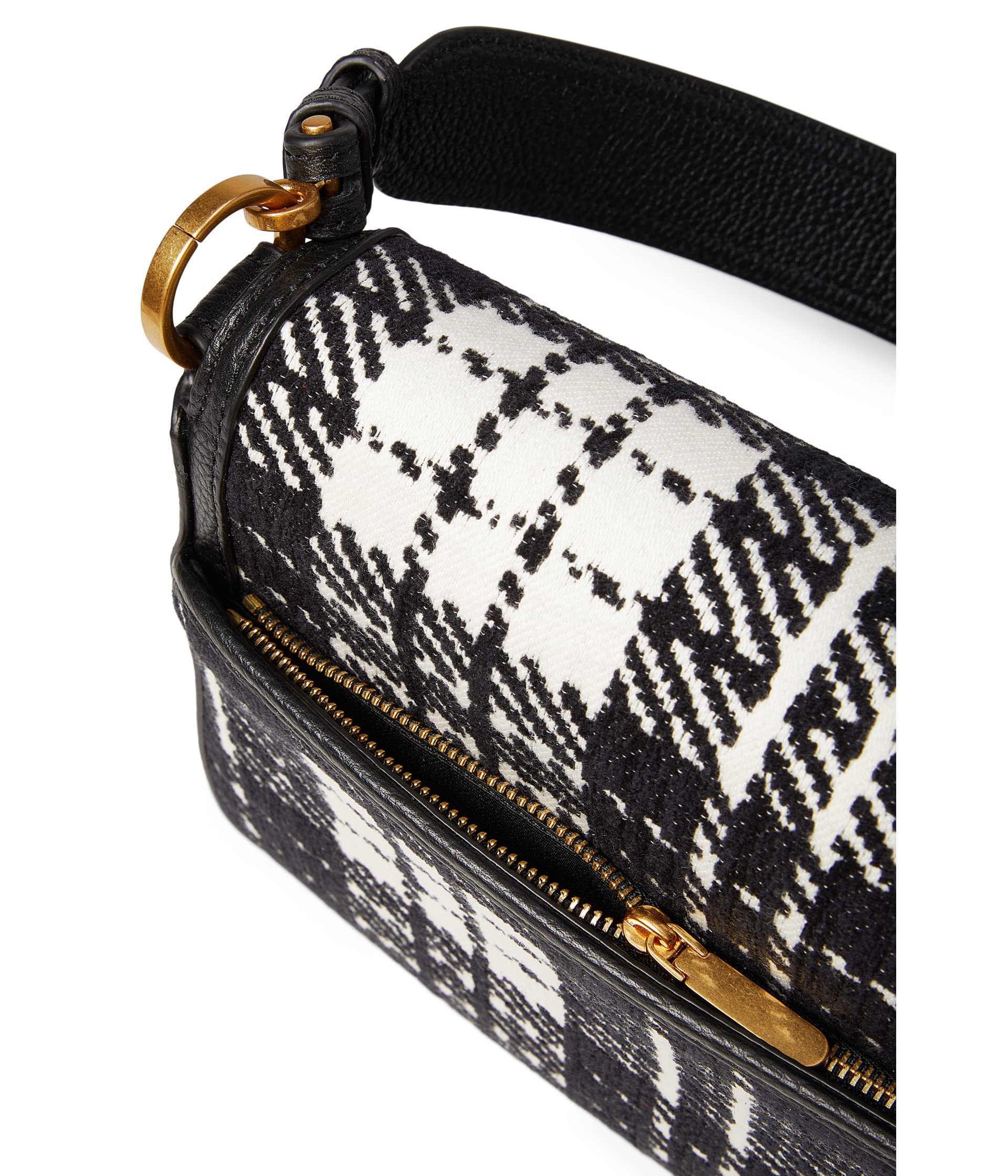 kate spade new york Hudson Plaid Medium Convertible Flap Crossbody Black Multi One Size