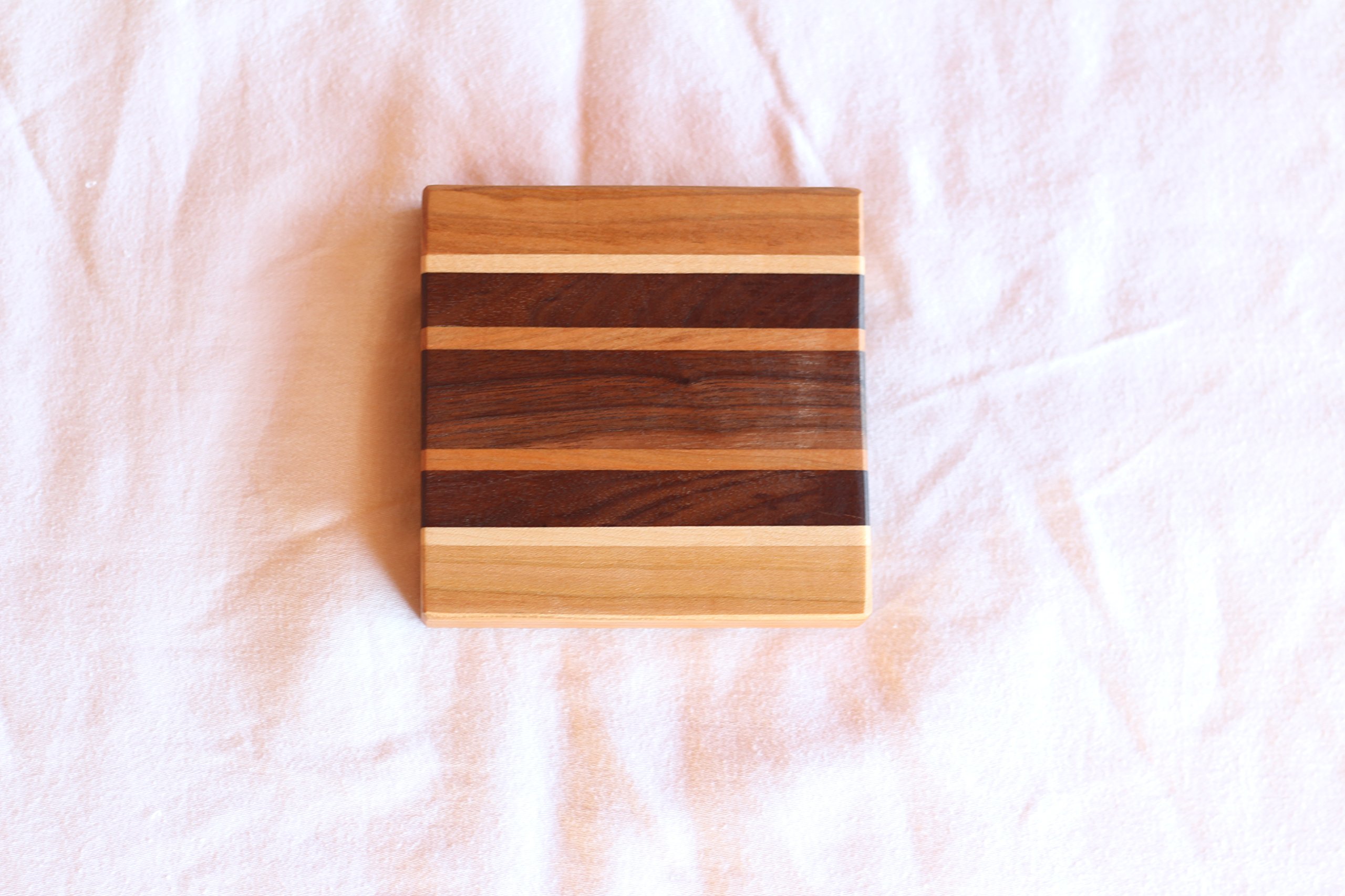 Handmade Wood Trivet, Coffee Coaster, Hot Pad, Pot Holder (Trivet 4" x 4")