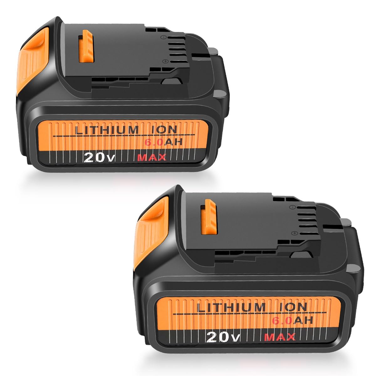 KOOMICY 2Pack 20V 6.0Ah Replacement for Dewalt 20V Max Battery DCB200 DCB203 DCB204 Compatible with Dewalt DCD DCF DCG 20v Series Cordless Power Tools